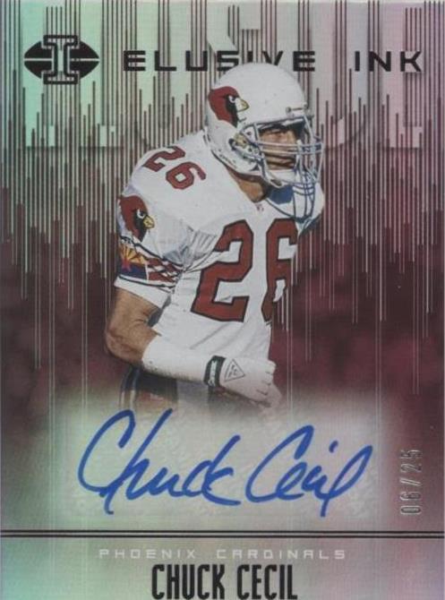 2019 Panini Illusions - Elusive Ink Black #EI-CCE Chuck Cecil /25 (AU ...