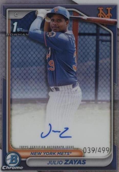 2024 Bowman Chrome - Prospect Autographs Julio Zayas #CPA-JZ Refractor ...