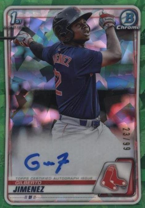 2020 Bowman Chrome - Prospect Autographs Gilberto Jimenez #CPA-GJ Green ...