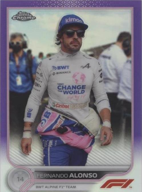 2022 Topps Chrome Formula 1 - F1 Racers Purple Refractor #16 Fernando ...