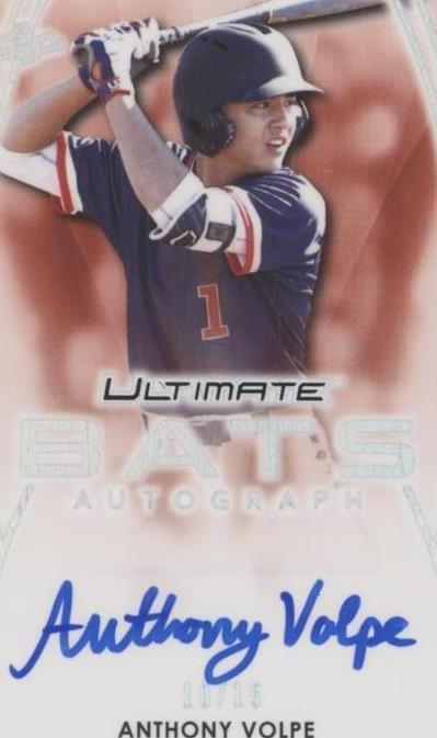2019 Leaf Ultimate - Ultimate Bats Autographs Silver Spectrum #UB-AV2 Anthony Volpe /15 (AU, RC ...