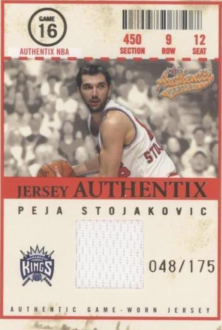 2004-05 Fleer Authentix - Jersey Authentix Peja Stojakovic #JA-PS /175 ...