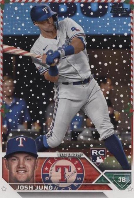 2023 Topps Holiday - Variation Josh Jung #H120 Swinging Candy Cane Bat ...