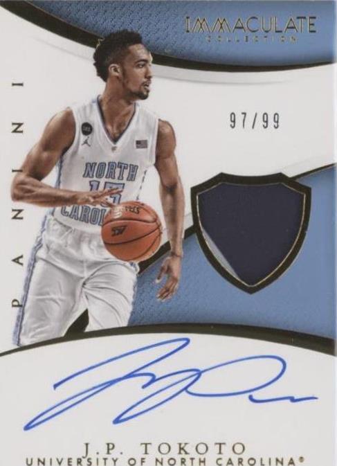 2015 Panini Immaculate Collection Collegiate - Immaculate Signature Patches #370 J.P. Tokoto /99 ...
