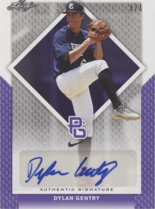 2016 Leaf Perfect Game National Showcase - Purple #BA-106 Dylan Gentry ...