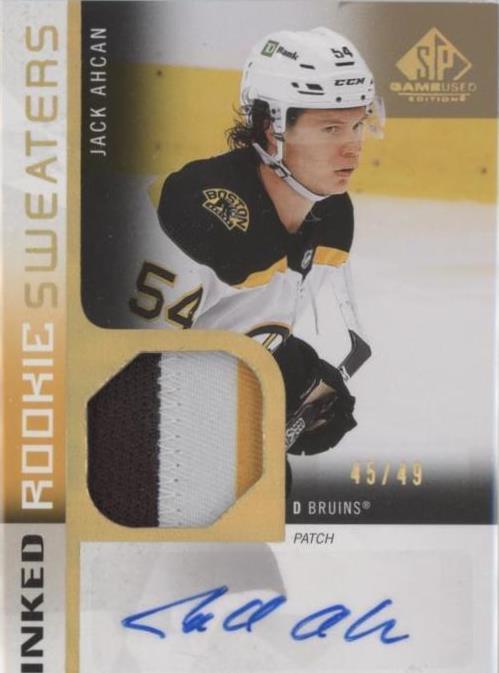 2021-22 Upper Deck SP Game Used - Rookie Sweaters Inked Patches #RS-JA Jack Ahcan /49 (AU, MEM ...