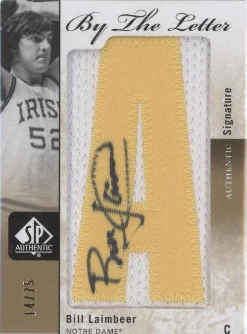 2011-12 SP Authentic - By the Letter Signatures Bill Laimbeer #BL-BL ...