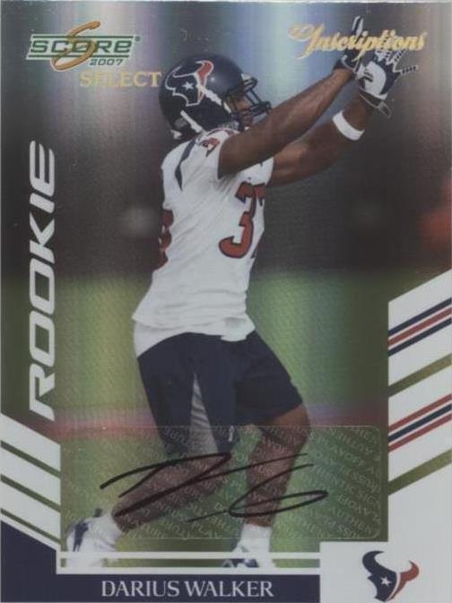 2007 Score Select - Rookie Darius Walker #335 Inscriptions /50 (AU, RC ...