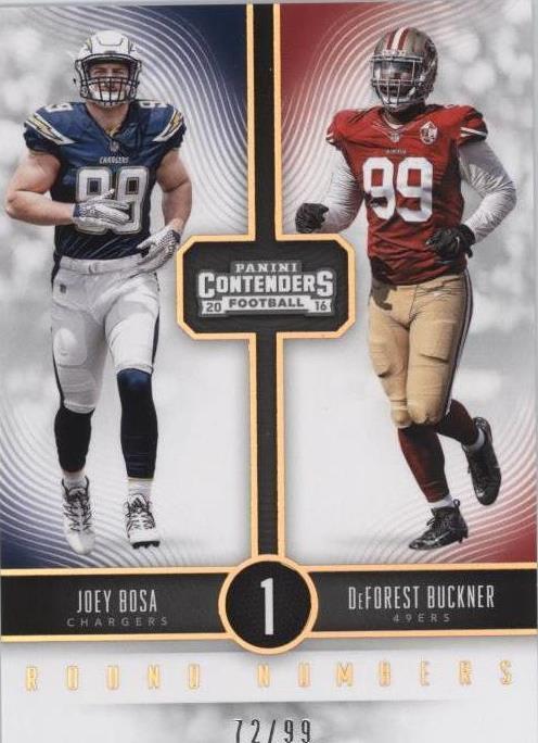 2016 Panini Contenders - Round Numbers Holo #5 Joey Bosa, DeForest ...