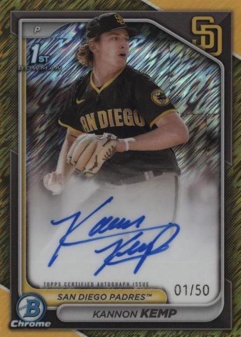 2024 Bowman Chrome - Prospect Autographs Kannon Kemp #CPA-KK Gold ...