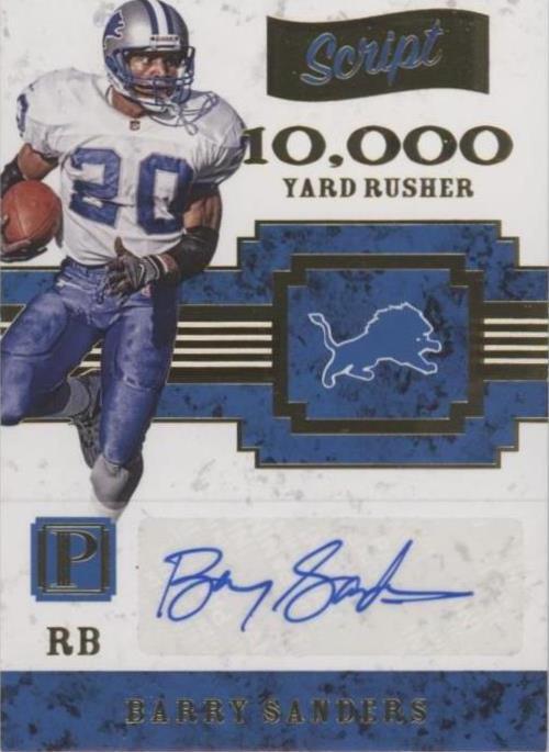 2017 Panini Pantheon - Script 10000 #ST-BS Barry Sanders /5 (AU) for ...