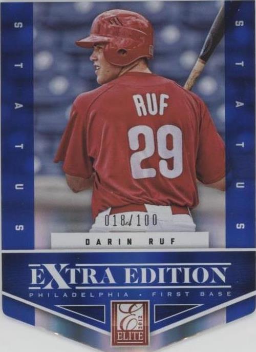 2012 Elite Extra Edition - Status Blue Die-Cut #199 Darin Ruf /100 (RC ...
