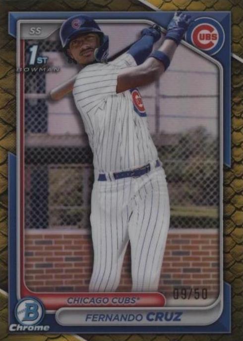 2024 Bowman Chrome - Prospects Fernando Cruz #BCP-197 Gold Reptilian ...
