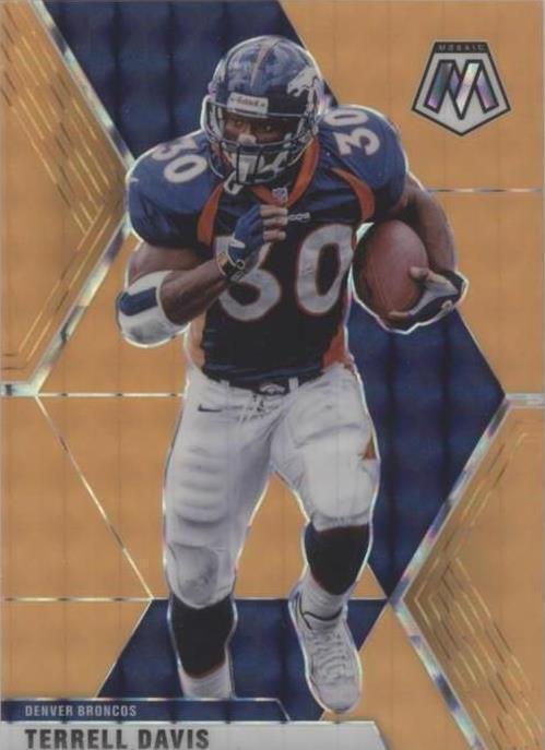 2020 Panini Mosaic - Terrell Davis #68 Orange Fluorescent Mosaic Prizm ...