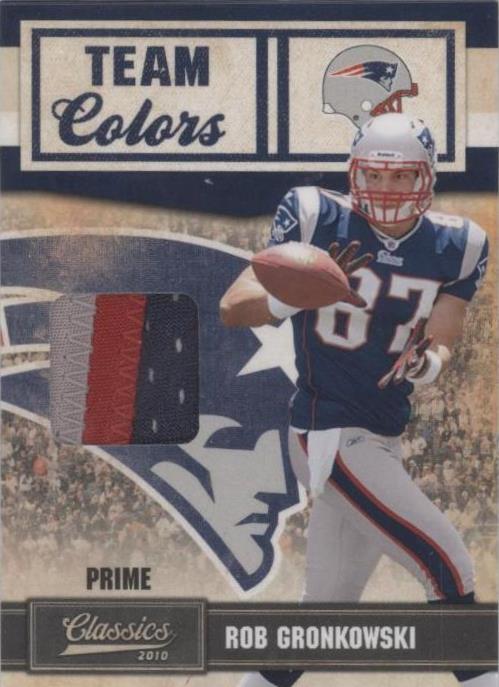 2010 Panini Classics - Team Colors Materials Prime #1 Rob Gronkowski ...