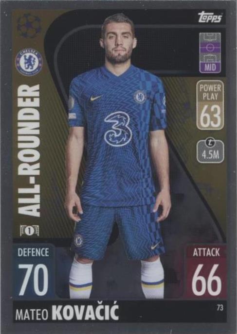 2021-22 Topps Match Attax UCL - All-Rounder Mateo Kovacic #73 for sale ...