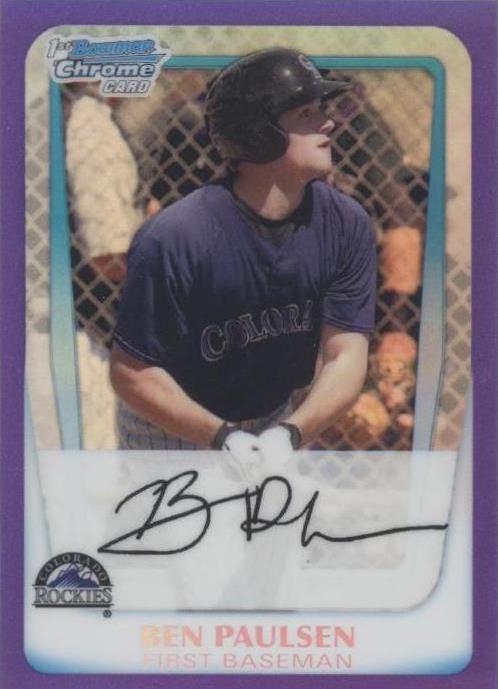 2011 Bowman - Chrome Prospects Ben Paulsen #BCP34 Purple Refractor /700 (RC) for sale online | eBay