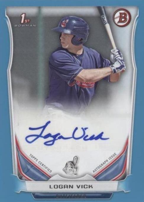 2014 Bowman - Retail Prospect Autographs Logan Vick #PA-LV Blue /500 ...