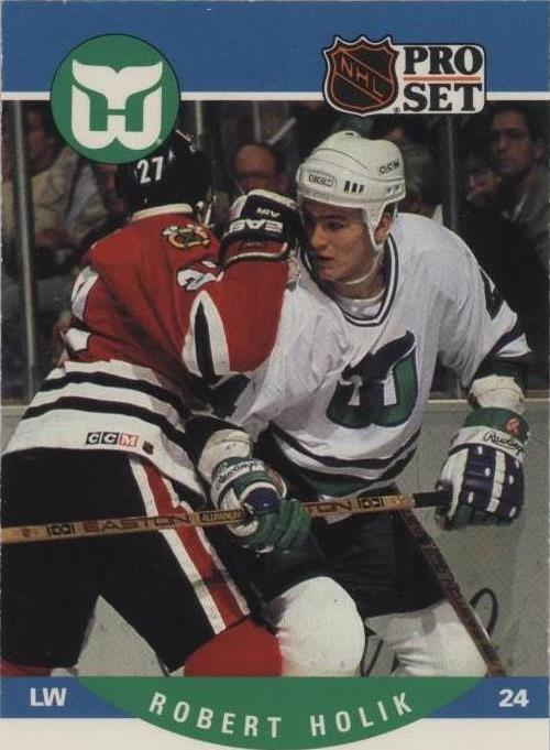 1990-91 Pro Set - Bobby Holik #609 Headers Shifted Left; Robert on Card ...