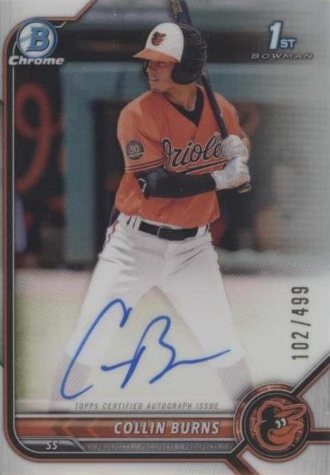 2022 Bowman Chrome - Prospect Autographs Collin Burns #CPA-CBS Refractor /499 (AU, RC) for sale ...