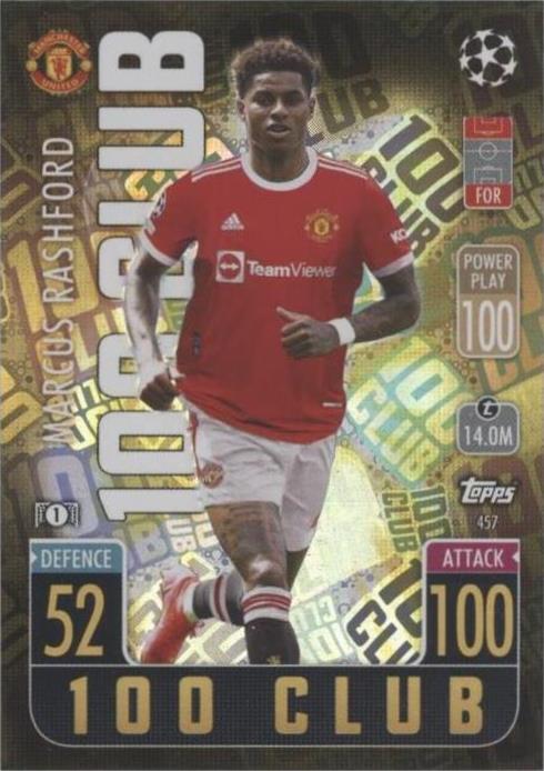 2021-22 Topps Match Attax UCL - 100 Club #457 Marcus Rashford for sale online | eBay