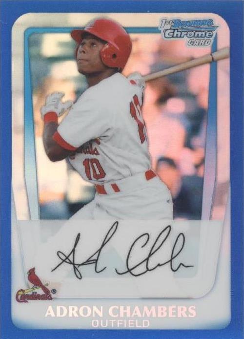 2011 Bowman - Chrome Prospects Adron Chambers #BCP90 Blue Refractor ...
