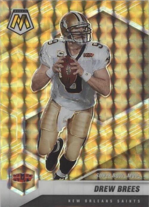 2021 Panini Mosaic - Super Bowl MVPs Drew Brees #286 Reactive Yellow ...