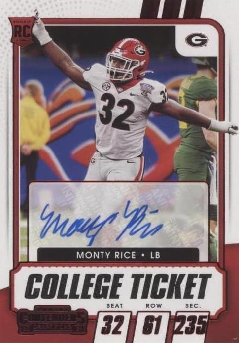 2021 Panini Contenders Draft Picks - College Ticket Autographs Monty ...