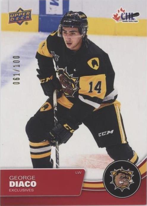 2021-22 Upper Deck CHL - Exclusives #123 George Diaco /100 (RC) for ...