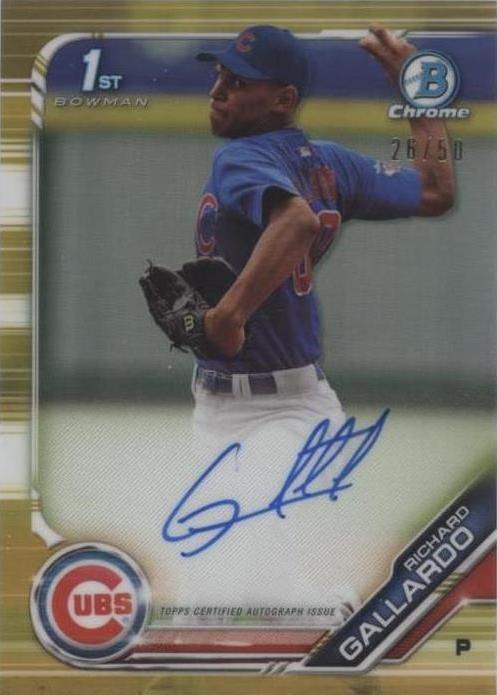 2019 Bowman Chrome - Prospects Autographs Richard Gallardo #CPA-RG Gold ...