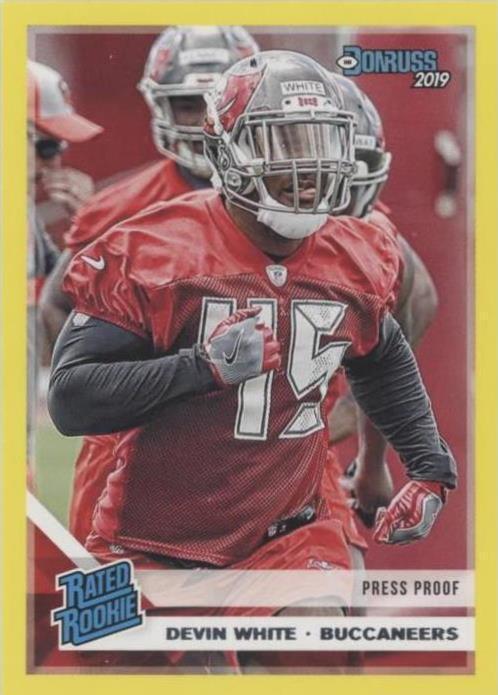 2019 Panini Donruss - Rated Rookie Devin White #342 Press Proof Yellow (RC) for sale online | eBay