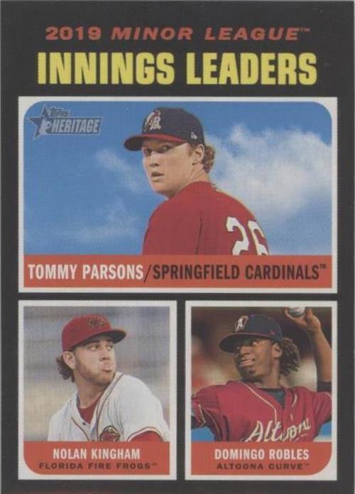 2020 Topps Heritage Minor League Edition - 2019 Minor League Leaders Nolan Kingham, Domingo ...