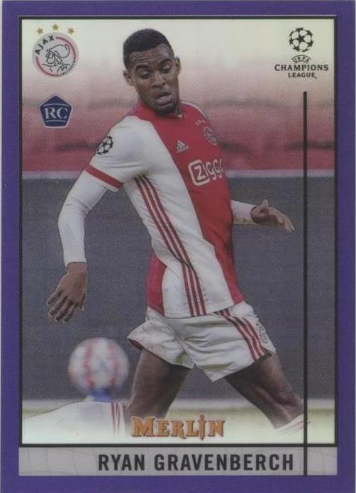 2020-21 Topps Merlin Collection Chrome UCL - Ryan Gravenberch #57 Purple Refractor /299 (RC) for ...