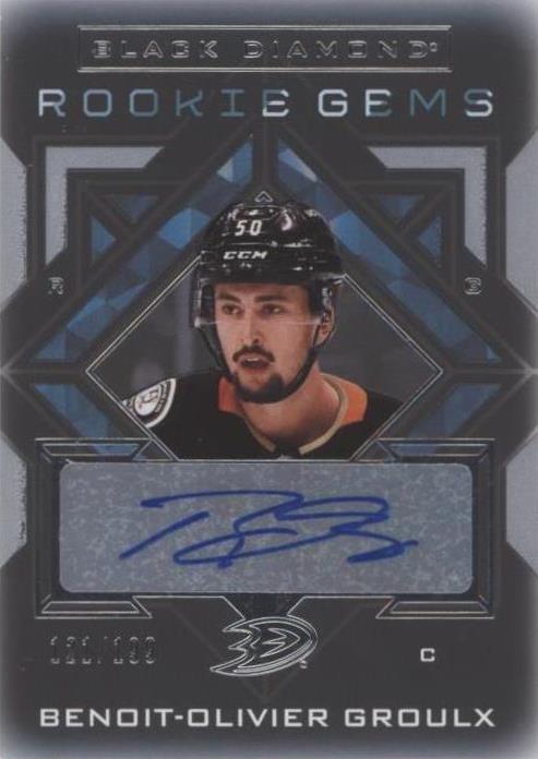2021-22 Upper Deck Black Diamond - Rookie Gems Pure Black Signatures #RG-BO Benoit-Olivier ...