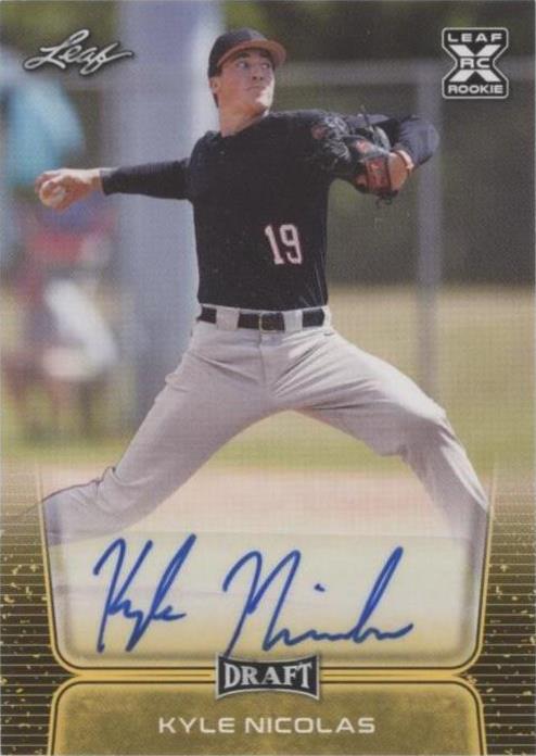 2020 Leaf Draft - Autographs Gold #BA-KN1 Kyle Nicolas (AU, RC) for ...