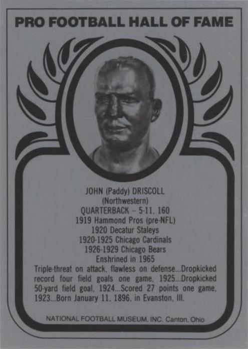 1988-2013 Pro Football Hall of Fame Metallic - Paddy Driscoll (RC) for ...