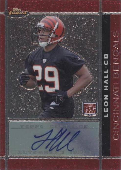 2007 Topps Finest - Rookie Autographs #145 Leon Hall (AU, RC) for sale ...