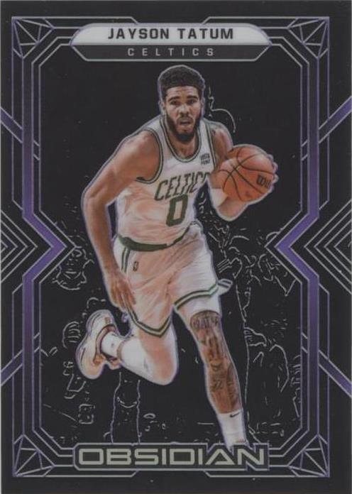 2021-22 Panini Obsidian - Jayson Tatum #9 Electric Etch Purple /99 for ...