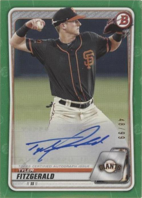 2020 Bowman - Prospects Autographs Green #PA-TF Tyler Fitzgerald /99 ...