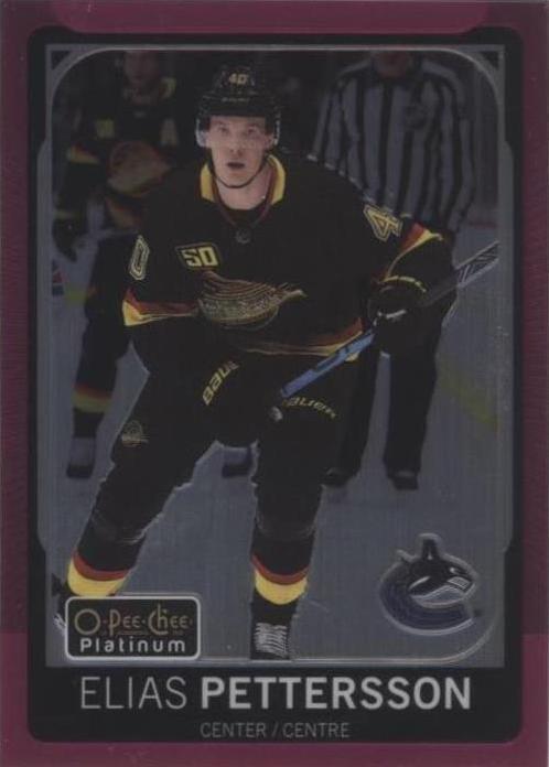 2021-22 O-Pee-Chee - Platinum Preview Elias Pettersson #P-EP Matte Pink ...