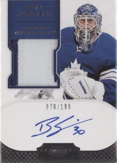 2011-12 Panini Dominion - Autographed Rookie Patches #177 Ben Scrivens ...