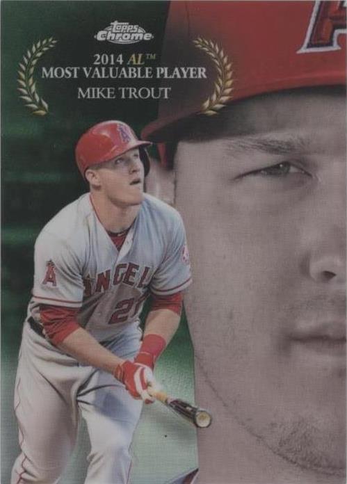 2017 Topps Chrome - MLB Award Winners Green Refractor #MAW-3 Mike Trout ...