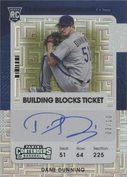 2021 Panini Contenders - Rookie Ticket Dane Dunning #109 Building ...