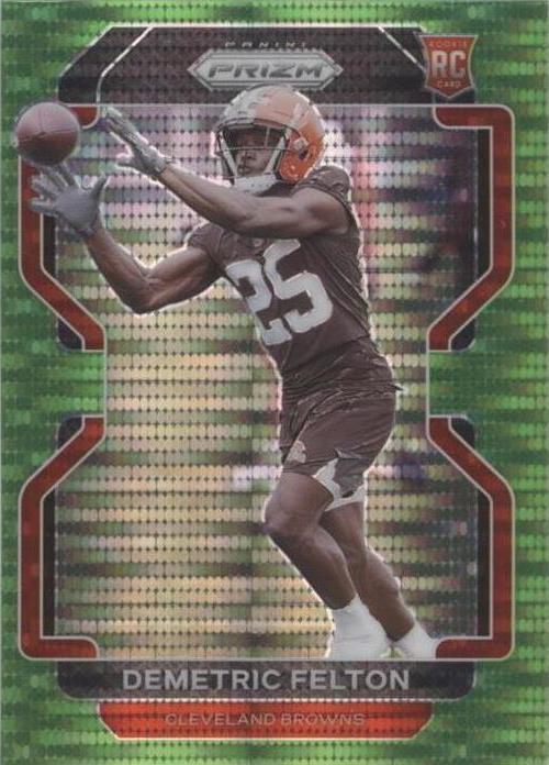 2021 Panini Prizm - Rookie Demetric Felton #411 Neon Green Pulsar Prizm ...