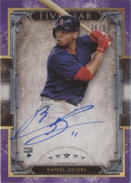 2018 Topps Five Star - Purple #FSA-RD Rafael Devers /50 (AU, RC) for ...