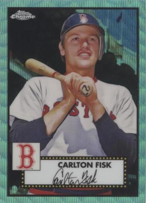 2021 Topps Chrome Platinum Anniversary - Carlton Fisk #679 Aqua Wave ...