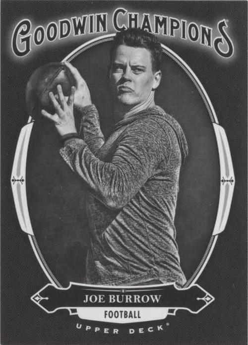 2020 Upper Deck Goodwin Champions - Joe Burrow #41 Black & White (RC ...