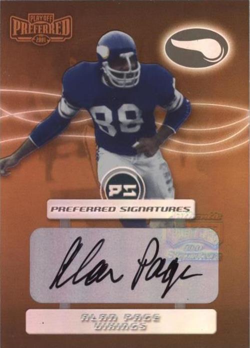 2001 Playoff Preferred - Signatures Alan Page #002 Bronze (AU) for sale ...