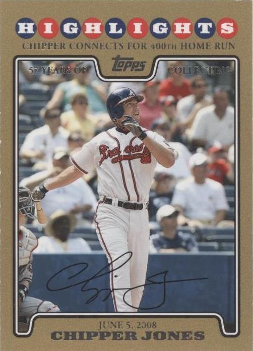 2008 Topps Updates & Highlights - Highlights Chipper Jones #UH143 Gold ...
