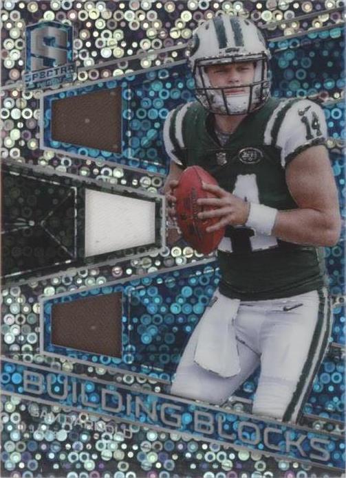 2018 Panini Spectra - Building Blocks Sam Darnold #6 Neon Blue Prizm ...